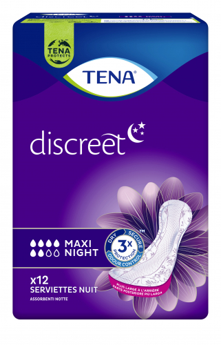 Tena Discreet Maxi Night - Couche anatomique Tena - Incontinence
